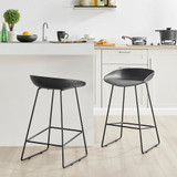Harper Bar Stools Black Seat Black Legs Set of 2